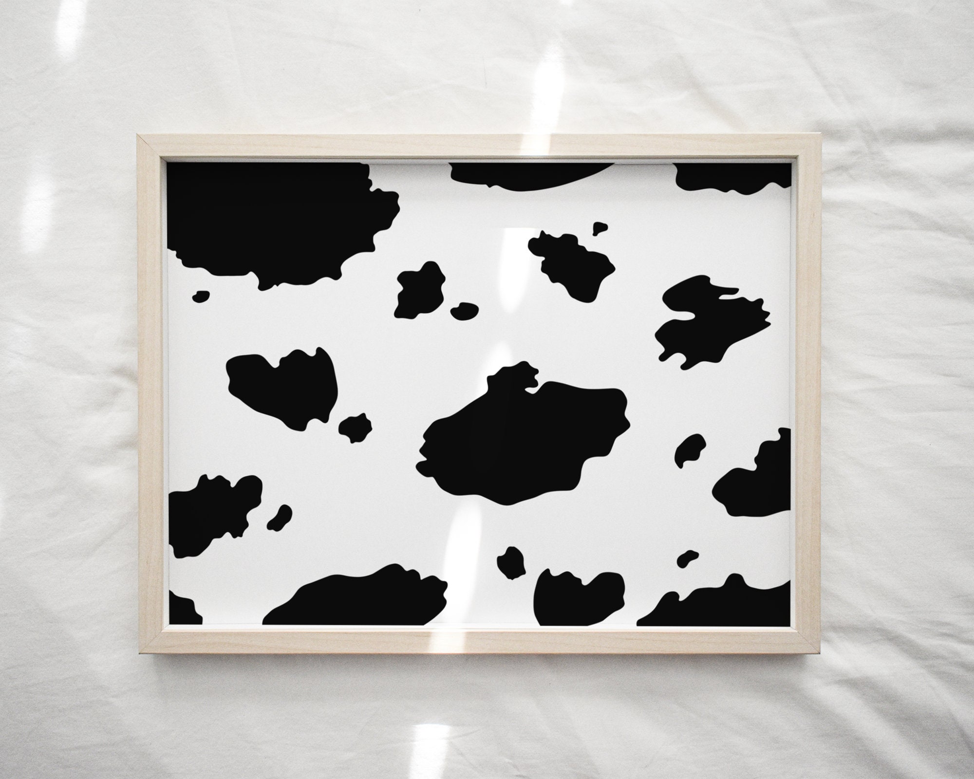Digital Cow Print Poster, Illustrated Texture Print, Digital Print ...