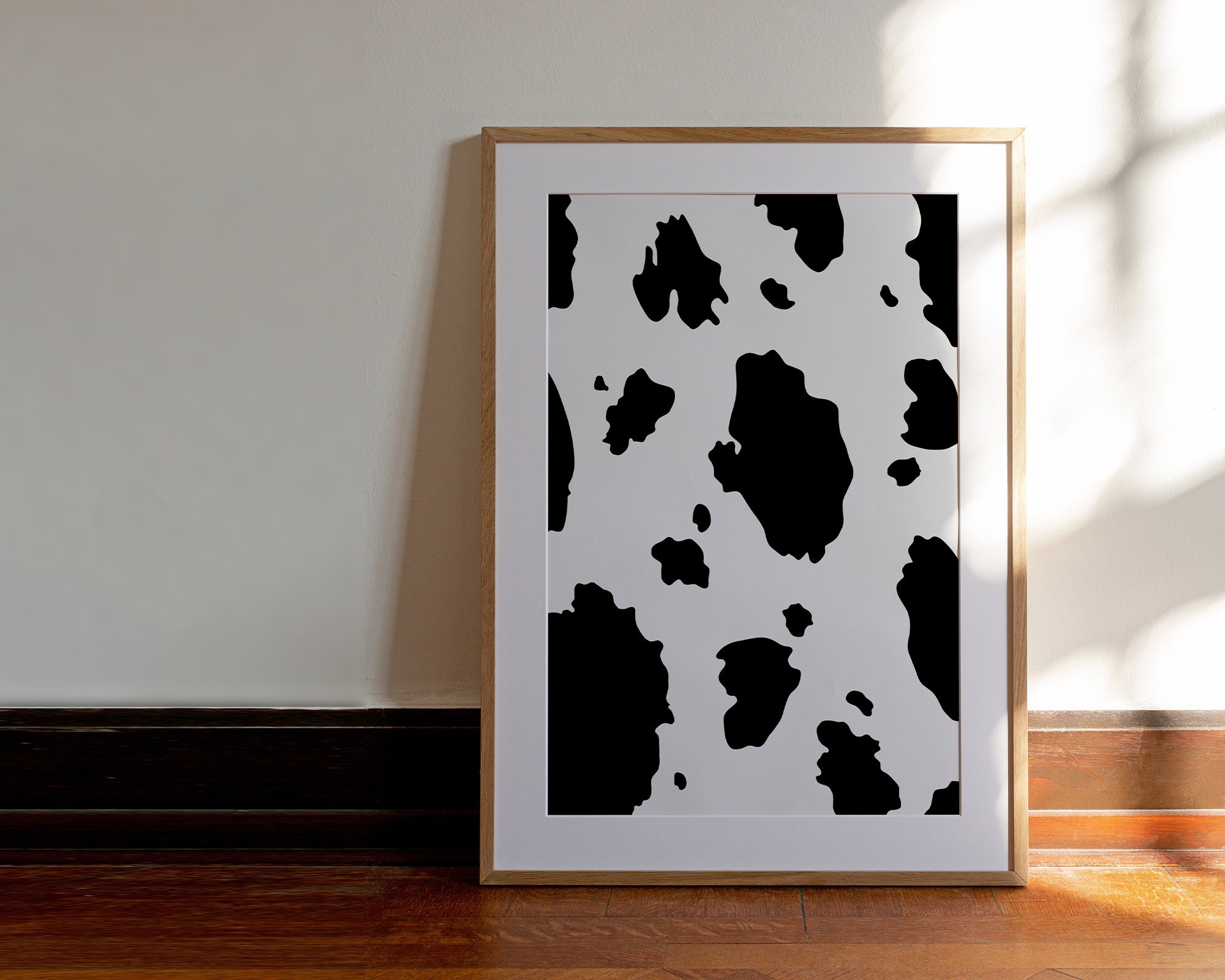 Digital Cow Print Poster, Illustrated Texture Print, Digital Print ...