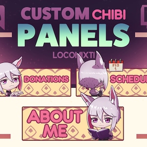 Custom Twitch Panels Chibi Personalized - Etsy