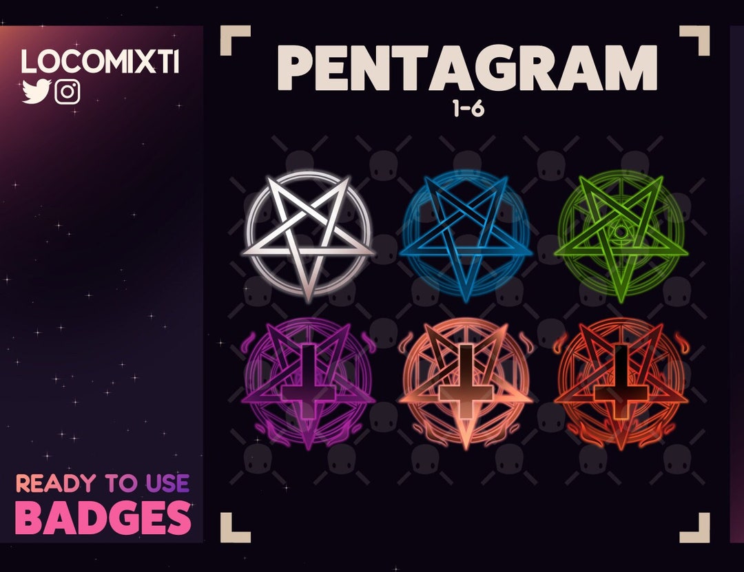 Pentagram Badges for Twitch - Inverted Pentagram, Kick, Satanic ...