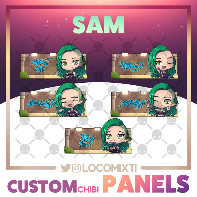 Twitch Panels Etsy Chibi Custom - Etsy