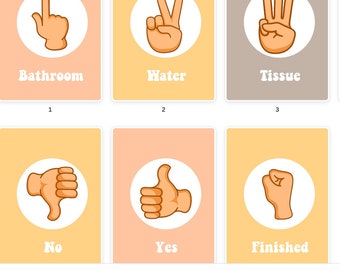 BOHO RAINBOW Hand Signals Posters Editable Neutral Rainbow Classroom ...