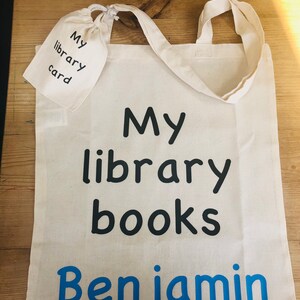 Library Book Bag and Library Card Holder; Reading Bag / Children’s ...