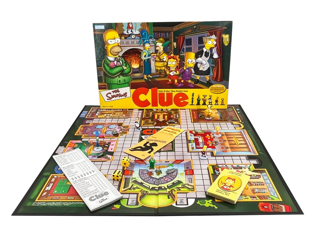2002 Clue the Simpsons Edition Game or Replacement Parts & Pieces (you ...