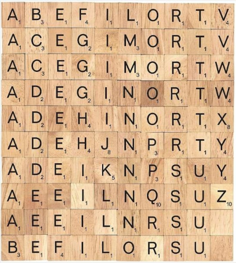 Scrabble Wood Letter Tile Replacement Board Game Parts or for Crafting ...