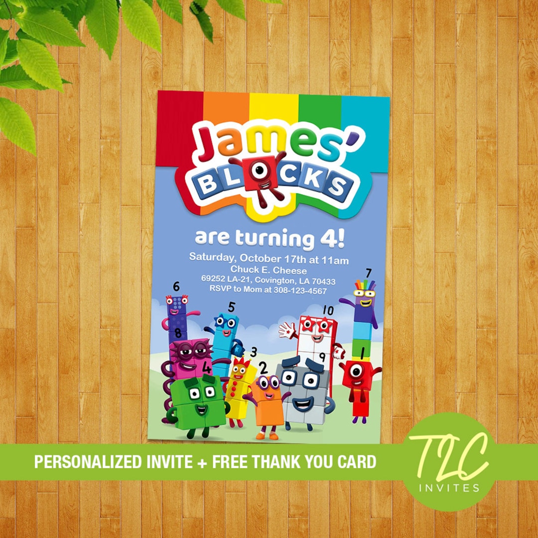 Numberblocks Invitation Numberblocks Invite Numberblocks - Etsy UK