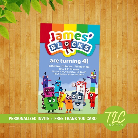 Numberblocks Invitation Numberblocks Invite Numberblocks - Etsy New Zealand