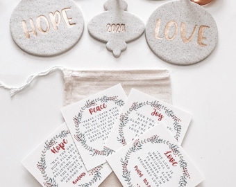 Advent Christmas Ornament hope, Love, Joy, Peace - Etsy