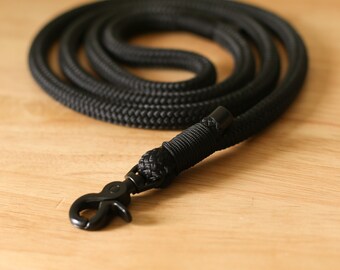 Black Rope Dog Lead Rope Leash Custom Length and Snap Luxury Dog Leash ...