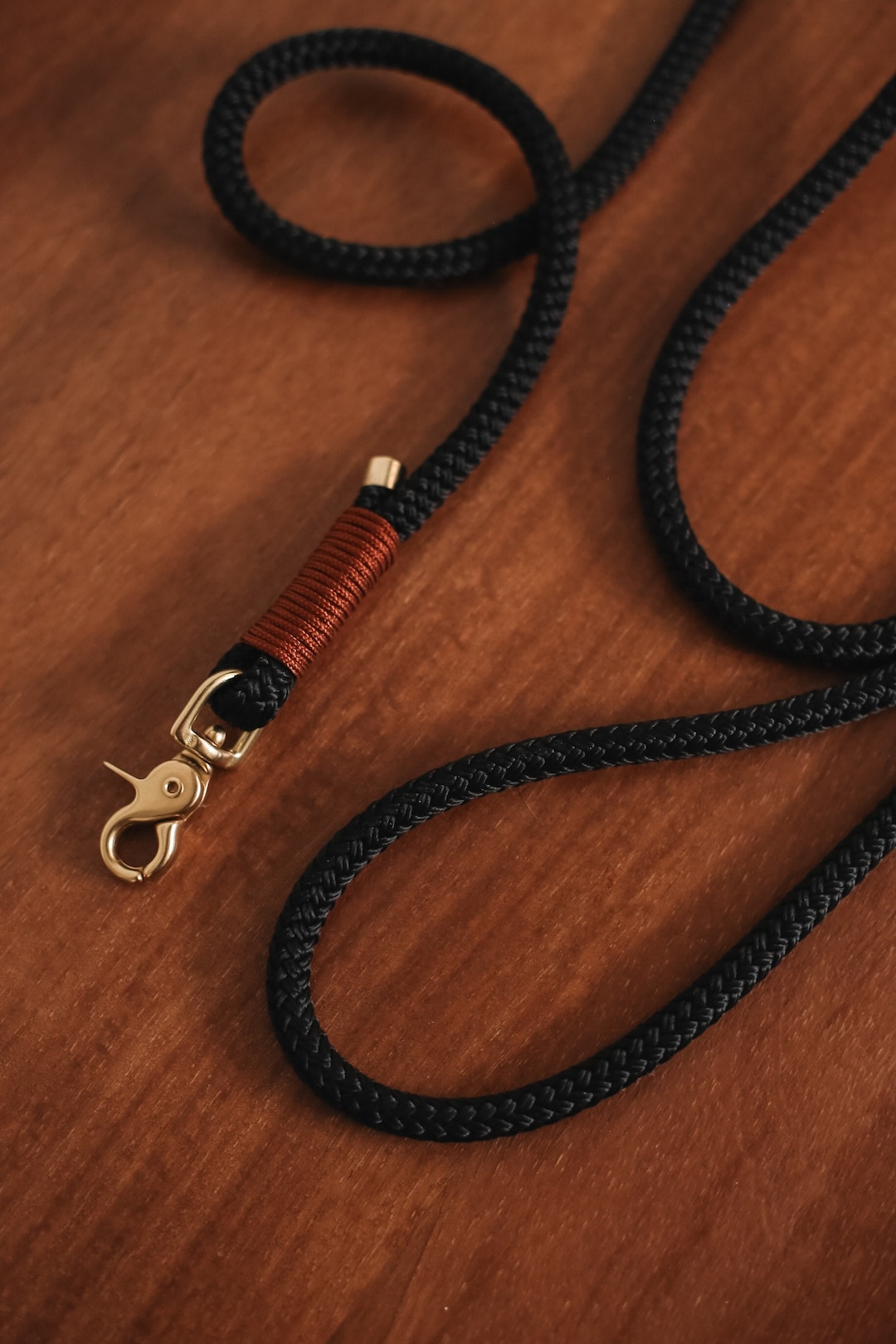 Black 8mm Rope Leash | Custom | Small Dogs - Etsy