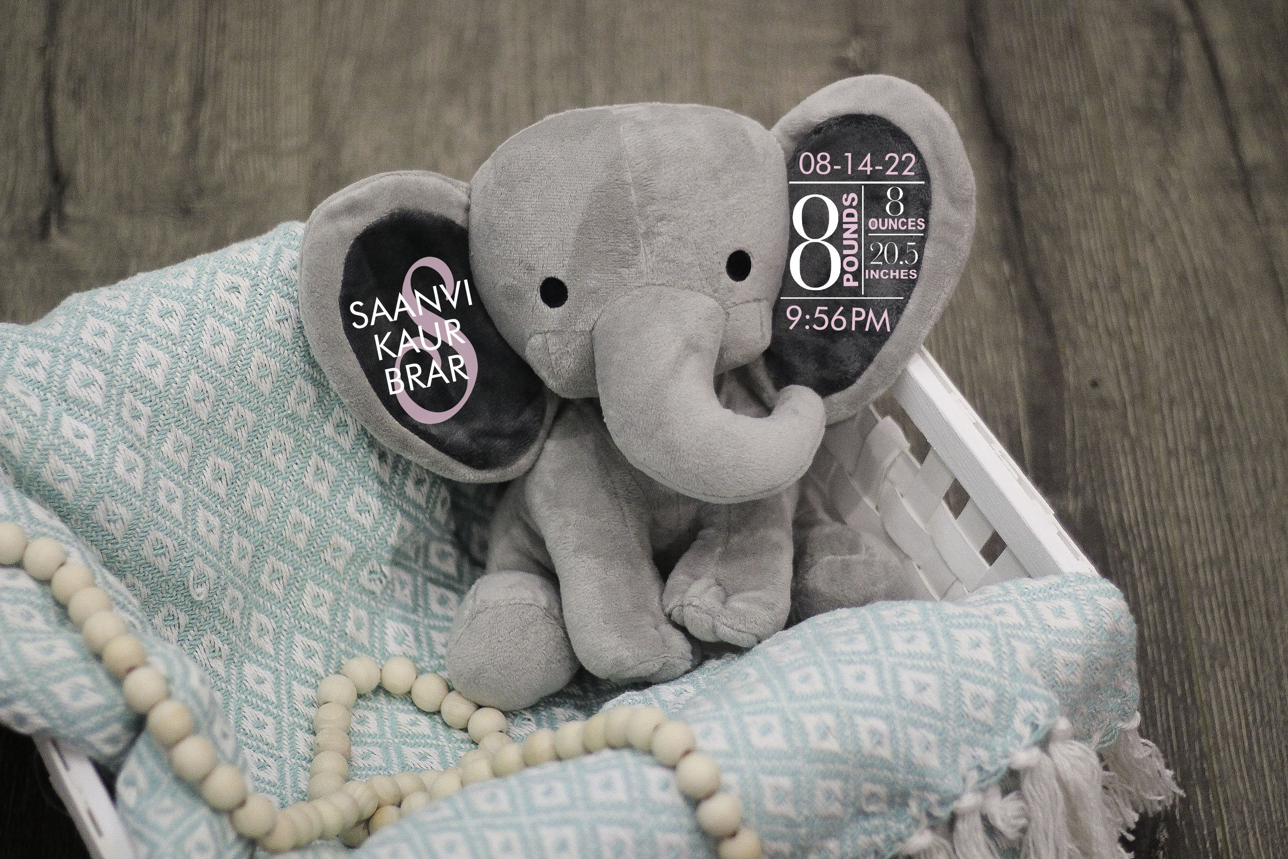 Birth Announcement Elephant Birth Stat Elephant Newborn - Etsy Canada