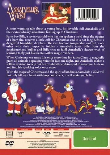 Annabelle's Wish [DVD, 1997 Christmas Animated Movie] Region 0 Plays ...