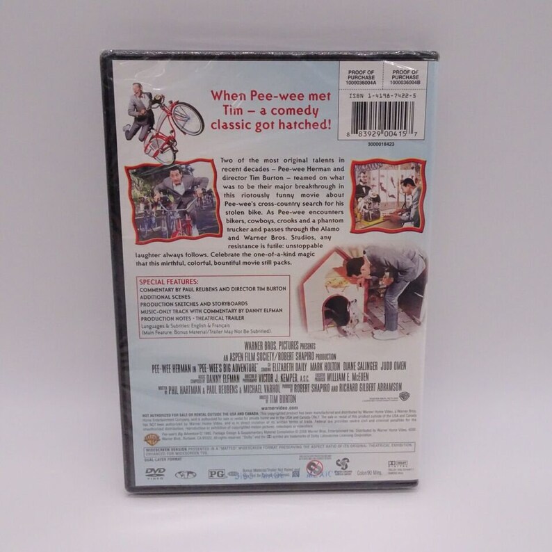 Pee-wee's Big Adventure [DVD, 1985 Movie] Region 1 for Us/canada, New ...