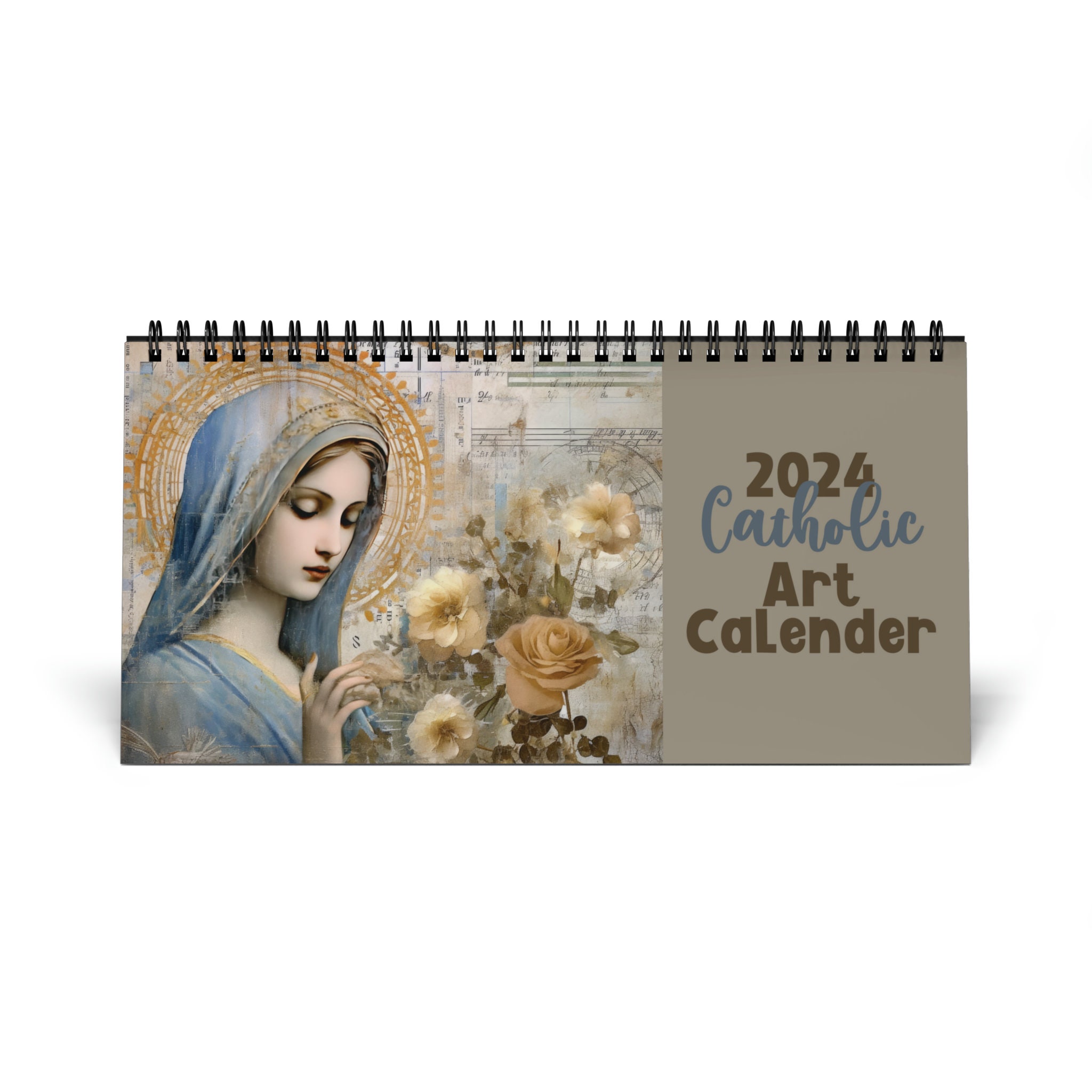 Catholic Art Desktop 2024 Calendar Bible Verse Calendar Office - Etsy ...