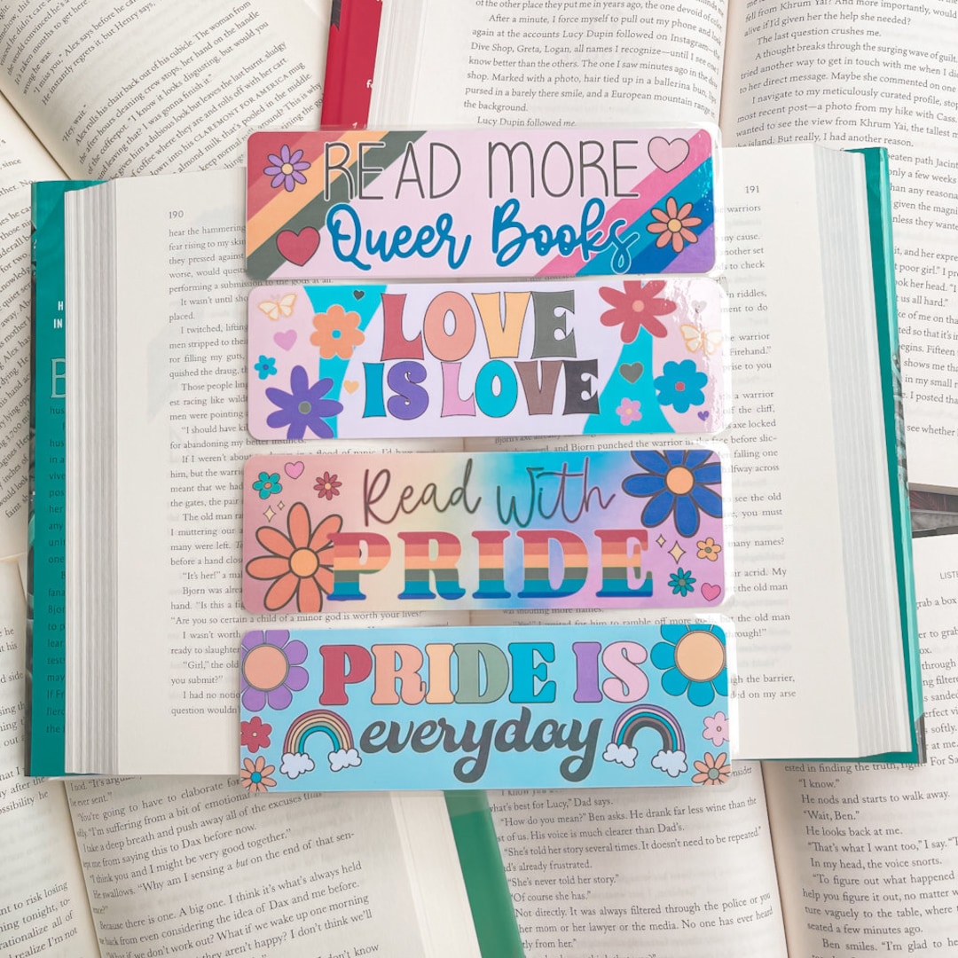Pride Month LGBTQ +rainbow Love Reading Bookmark Set | Handmade ...