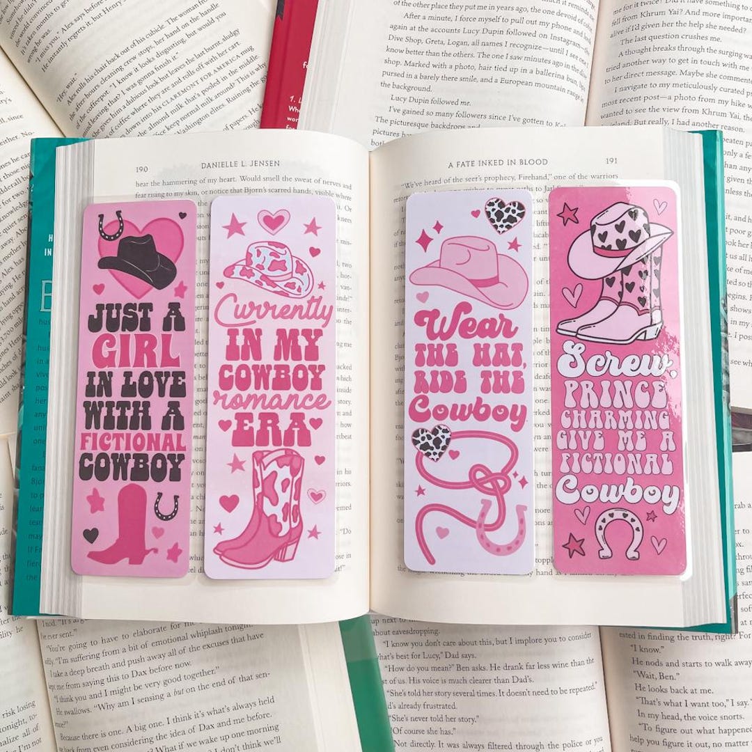 Cowboy Romance Reader Bookmark Set | Handmade Laminated W/ Tassel ...