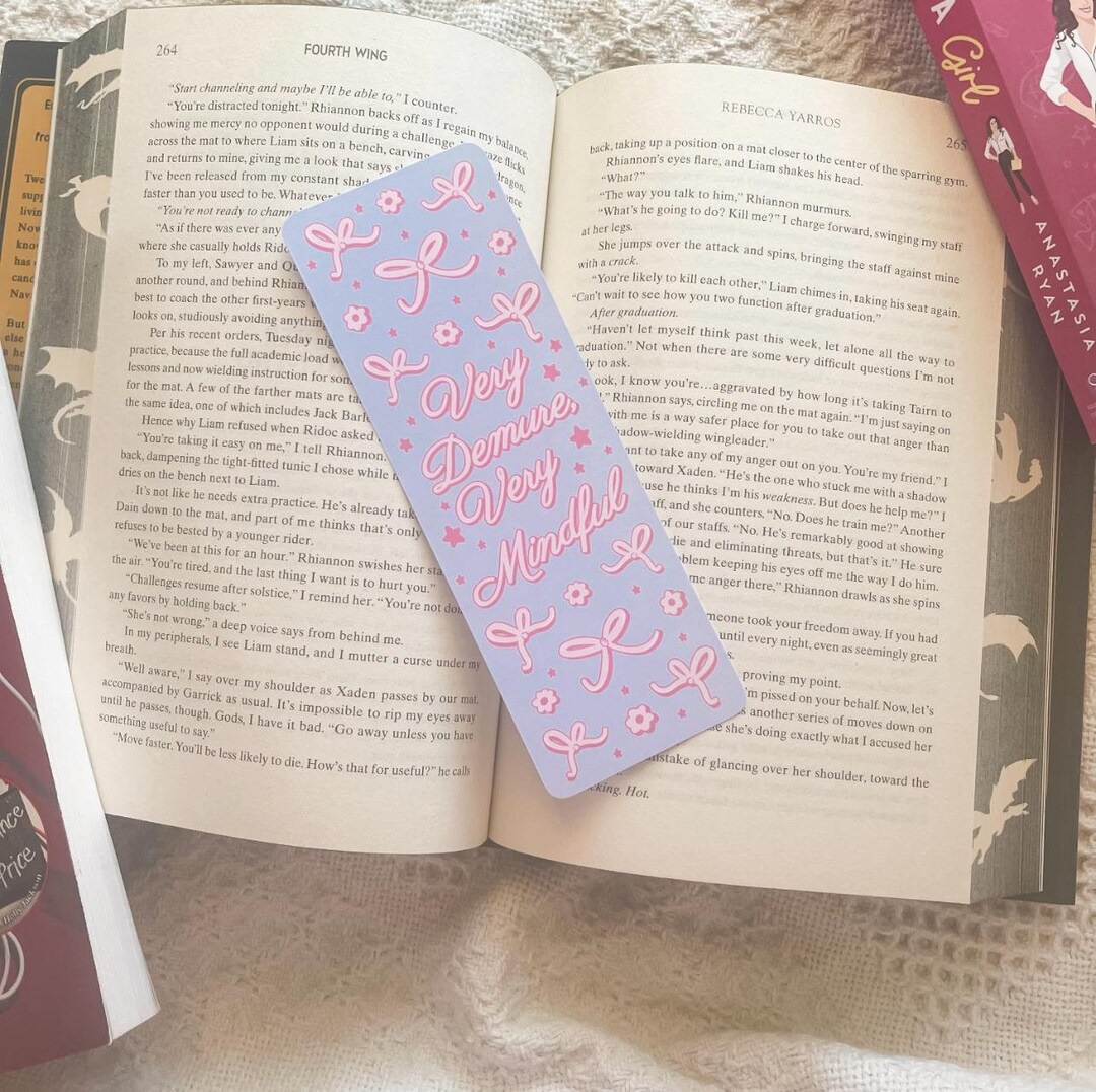 Very Demure Very Mindful Pink Bows Bookmark | Handmade Laminated W ...