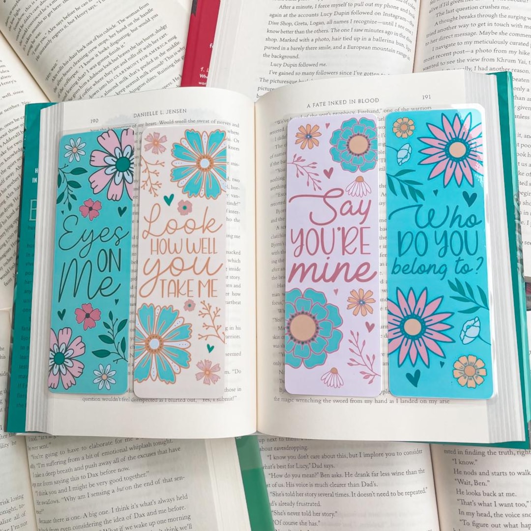 Spicy Romance Reader Quotes Bookmark Set | Handmade Laminated W/ Tassel ...
