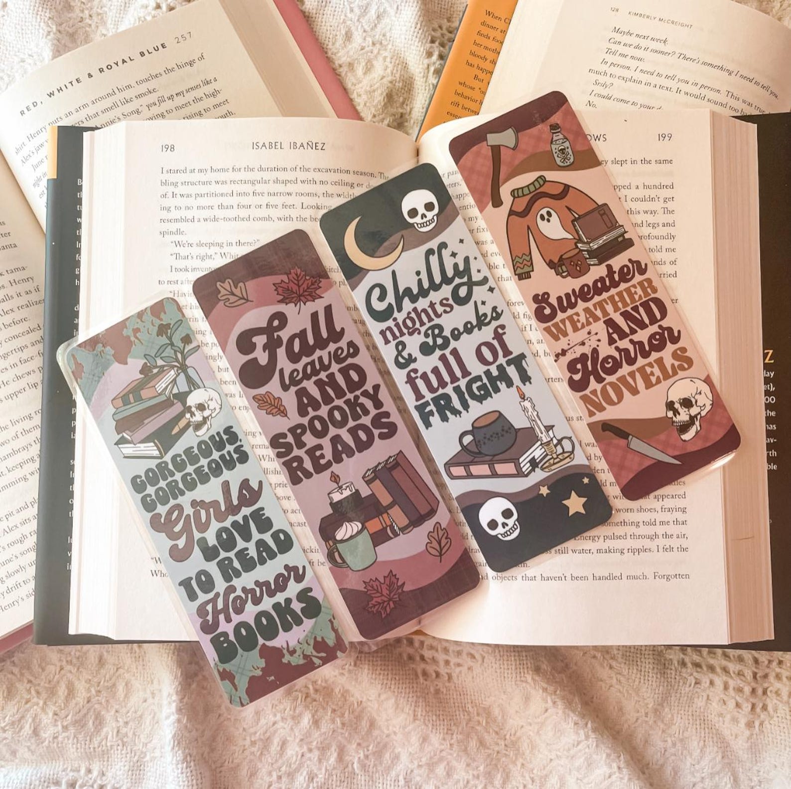 Fall Themed Horror Spooky Reader Halloween Bookmark Set | Handmade ...