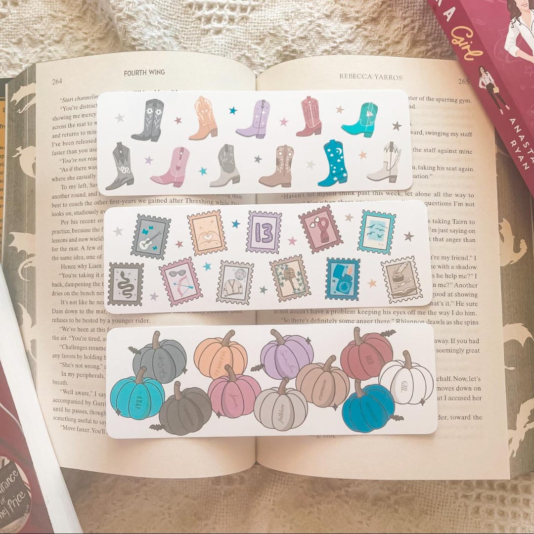 Taylor Swift Eras - Boots Stamps & Pumpkins Bookmark Set | Handmade ...