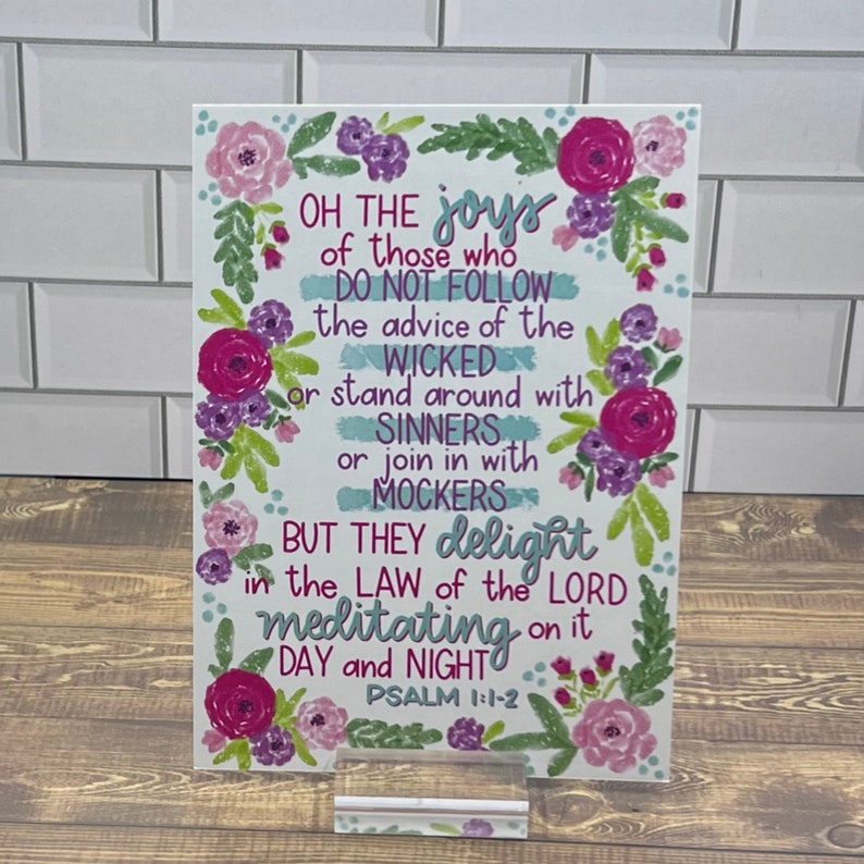 Psalm Scripture Cards Scripture Cards With Stand Christian - Etsy