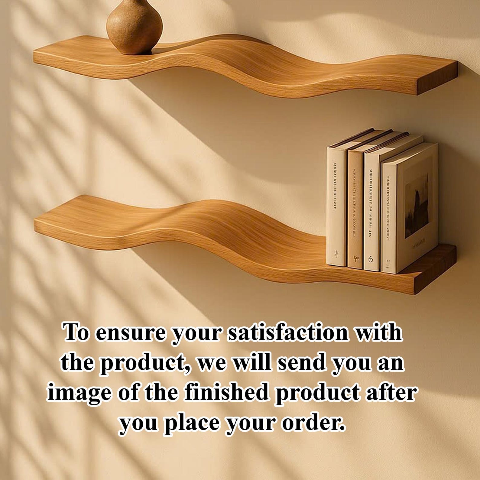 Wavy Floating Shelves Live Edge Wood Bookshelves Book Shelves on Wall ...
