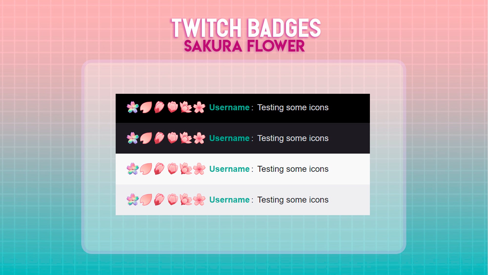 Sakura twitch badges, Sakura Animated Twitch Overlay Package