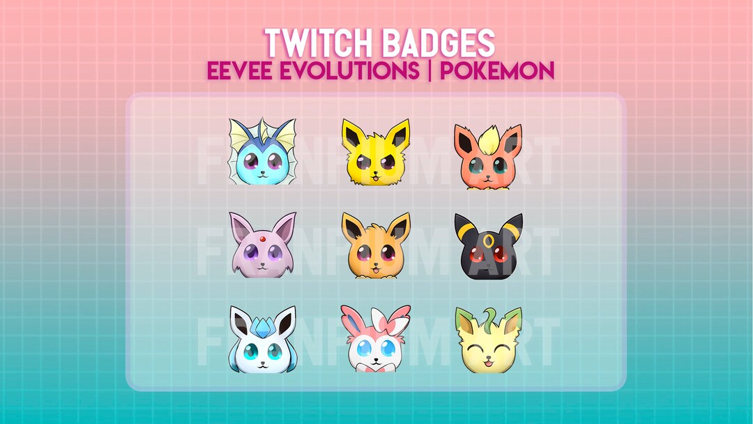 Pokemon Eevee Evolutions Twitch Badges - Etsy