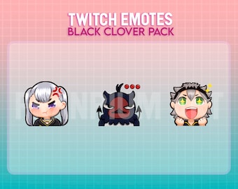 Black Clover Twitch Emotes | Etsy