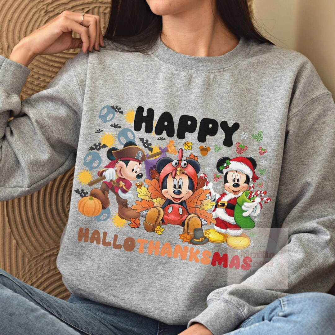 Mickey Happy Hallothanksmas Shirt Disney Hallothanksmas - Etsy