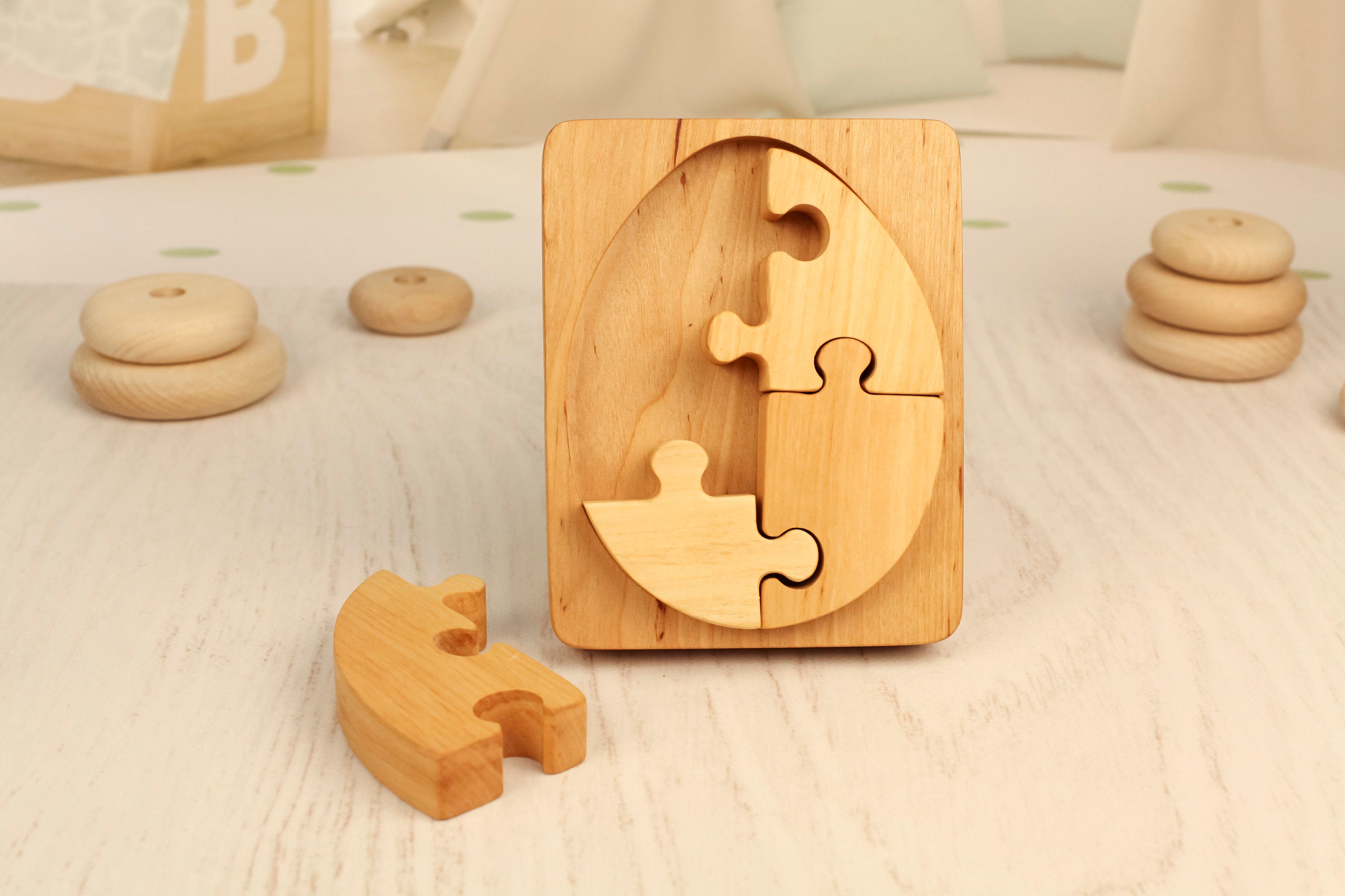 First puzzle for your child wooden stacking toy wooden | Etsy