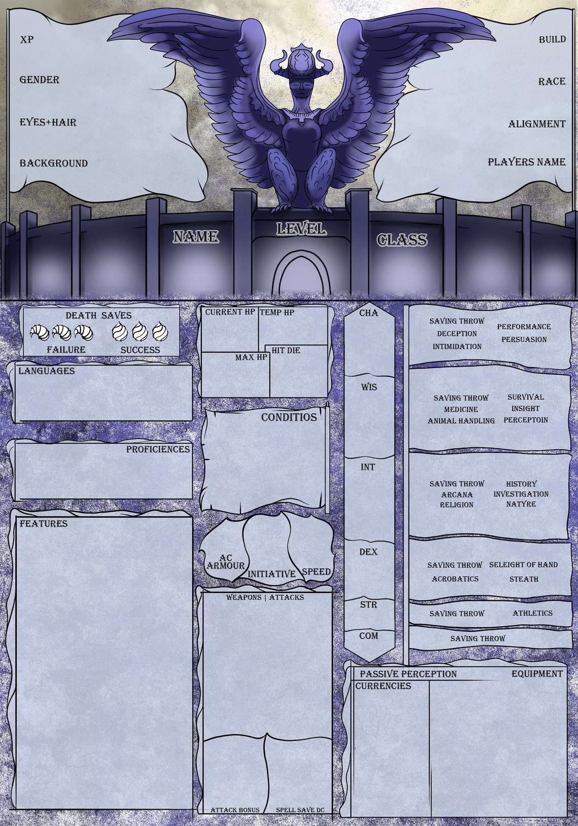 Dnd Inventory Sheet Dnd Spell Sheet D&D 5e Character Sheet - Etsy Norway