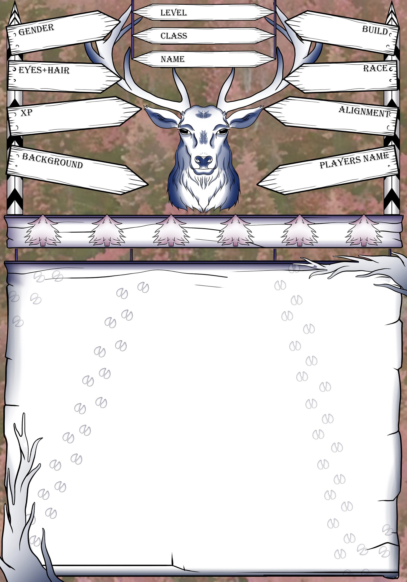 Deer Dnd Character Sheet Dnd Character Sheet Rogue Dnd - Etsy Australia
