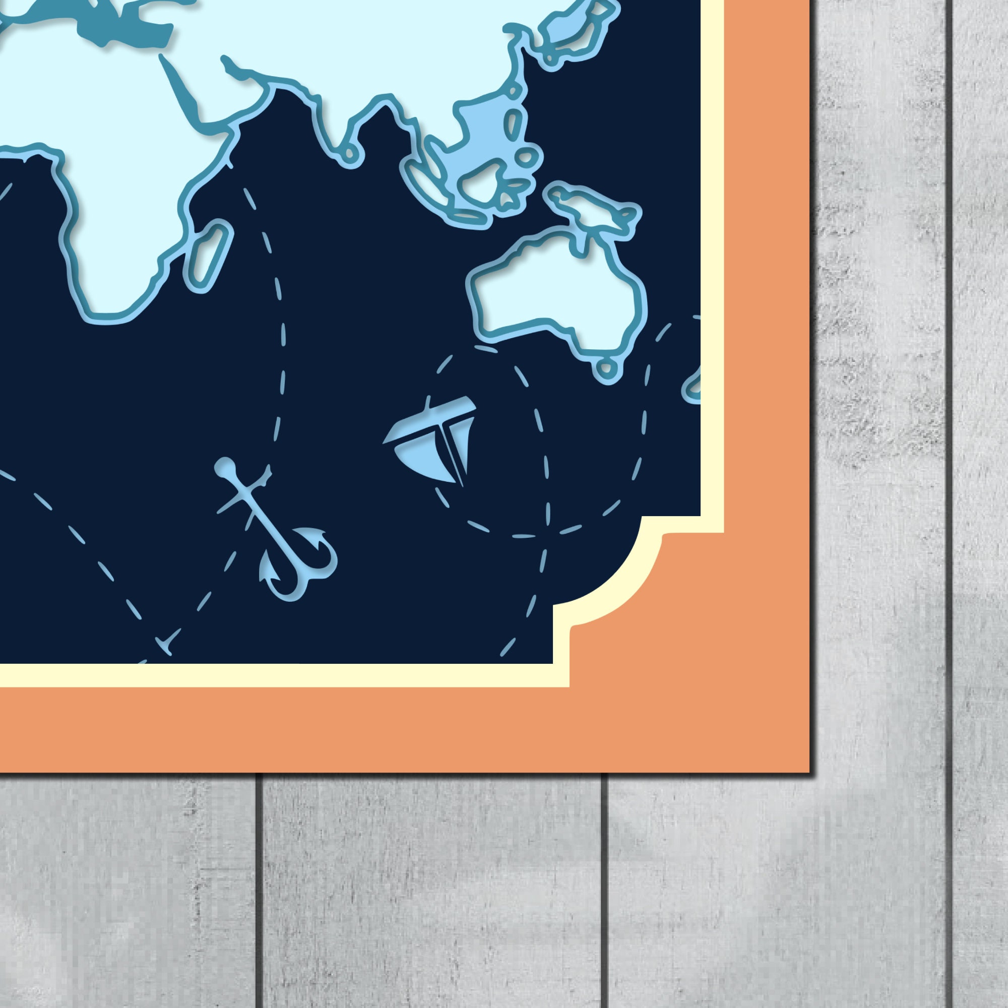 World Map 3D Layer Svg World Map 3D Mandala World Map Paper - Etsy UK