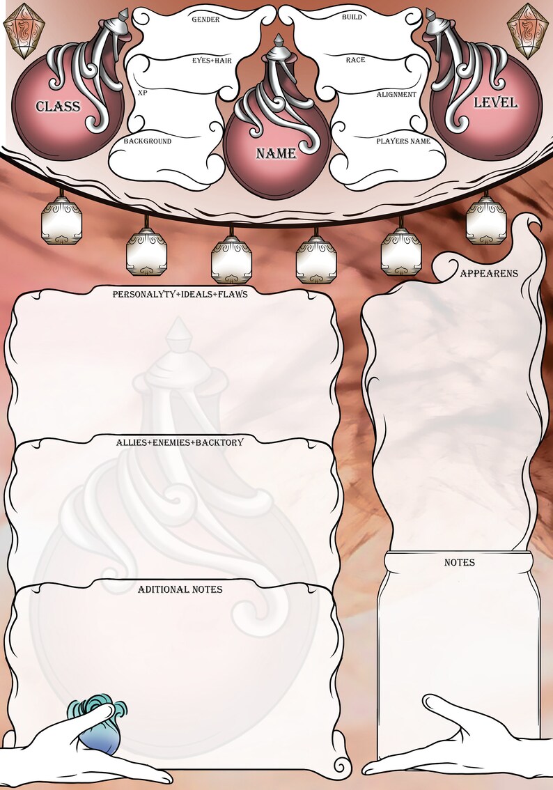 Magic 5e Character Sheet Rpg Magic Dnd Character Sheets D&D - Etsy UK