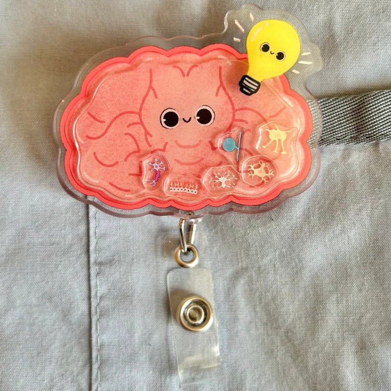 Brain Shaker Interactive Retractable Badge Reels, Neuro, RN, Nurse ...