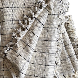 Windowpane Large Picnic Blanket | Handwoven 100% Turkish Cotton L ...