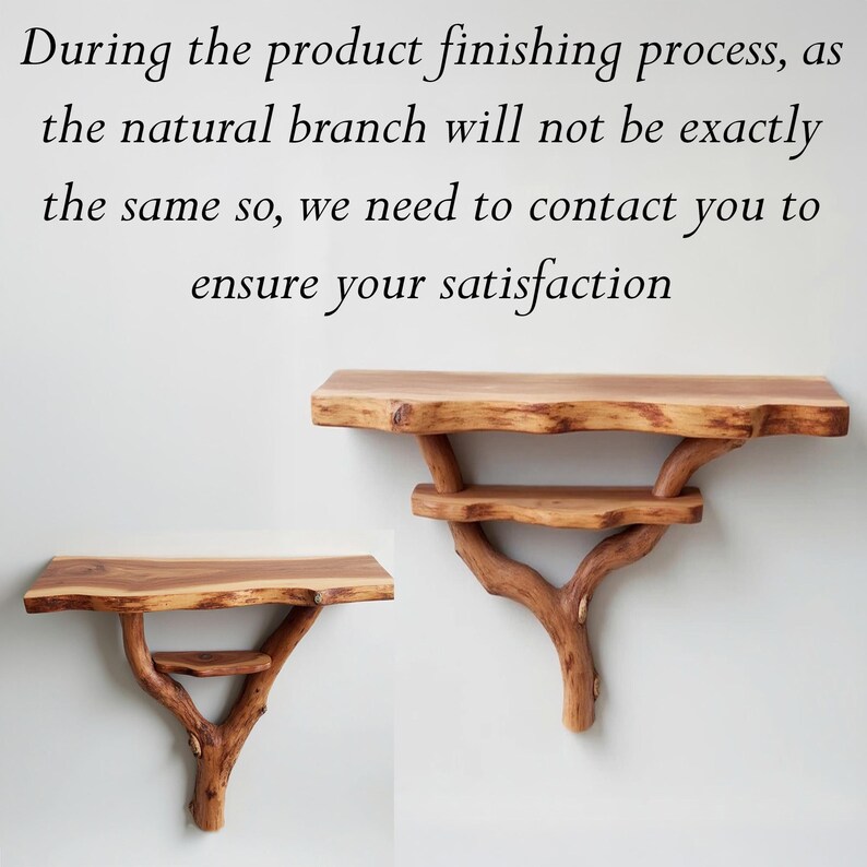 Natural Driftwood Floating Shelf Tree Branch Wall Mount Handcarved Live ...