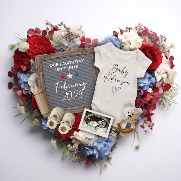 Labor Day Pregnancy Announcement - Etsy