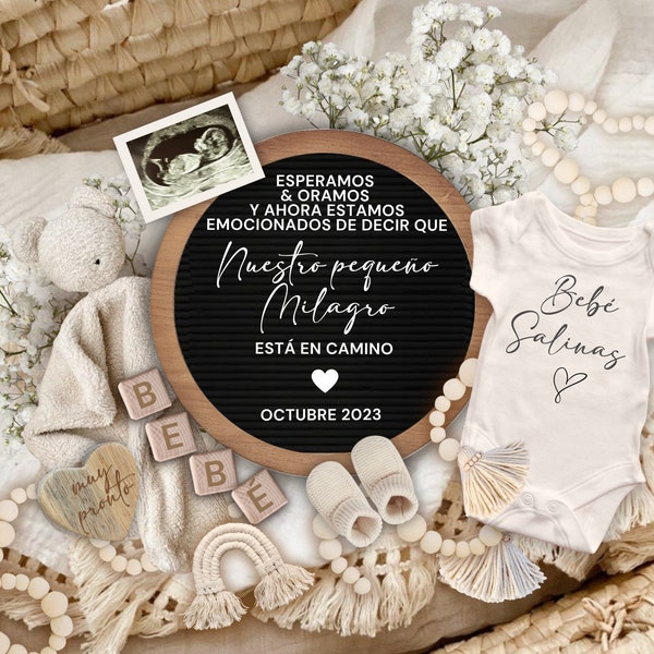 Pregnancy Announcement in Spanish - Etsy