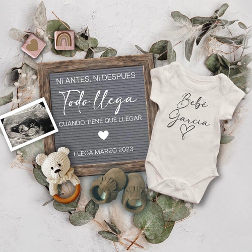 Pregnancy Announcement SPANISH Baby Reveal Social Media - Etsy