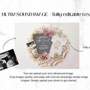 Girl Pregnancy Announcement Digital, It's a Girl Gender Reveal Baby ...