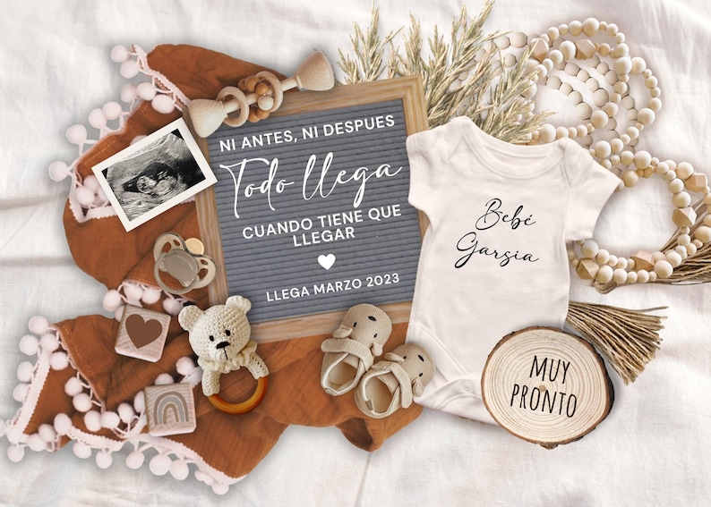 Pregnancy Announcement SPANISH Baby Reveal Social Media - Etsy