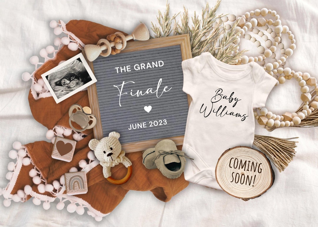 Boho Last Baby Pregnancy Announcement Digital, Editable the Grand ...