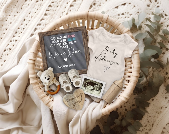 PRINTABLE Could Be Pink Could Be Blue All We Know is That We're Due ...