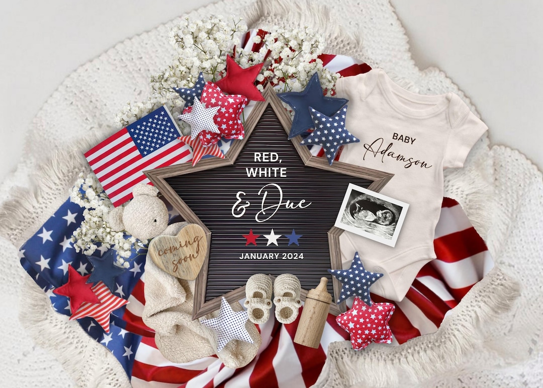 4th of July Pregnancy Announcement, Editable Memorial Day Baby ...
