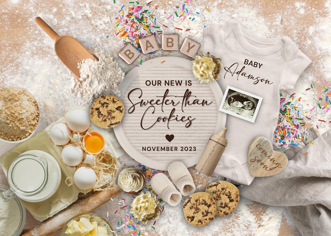 Baking Baby Announcement Digital, Bun in the Oven Digital Pregnancy ...