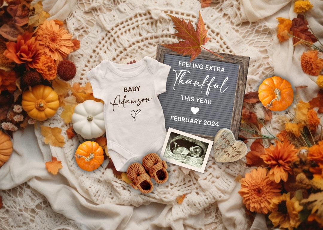 Thanksgiving Pregnancy Announcement, Extra Thankful Pregnancy Reveal ...