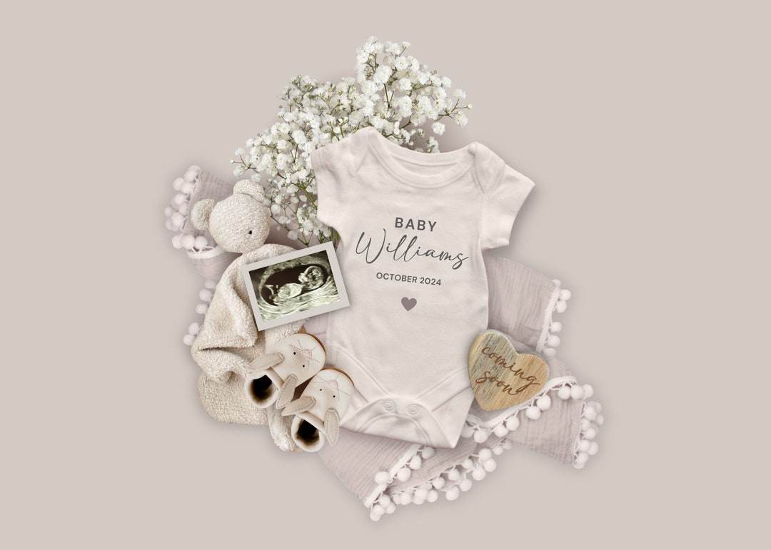 Digital Pregnancy Announcement, Neutral Baby Reveal Social Media ...
