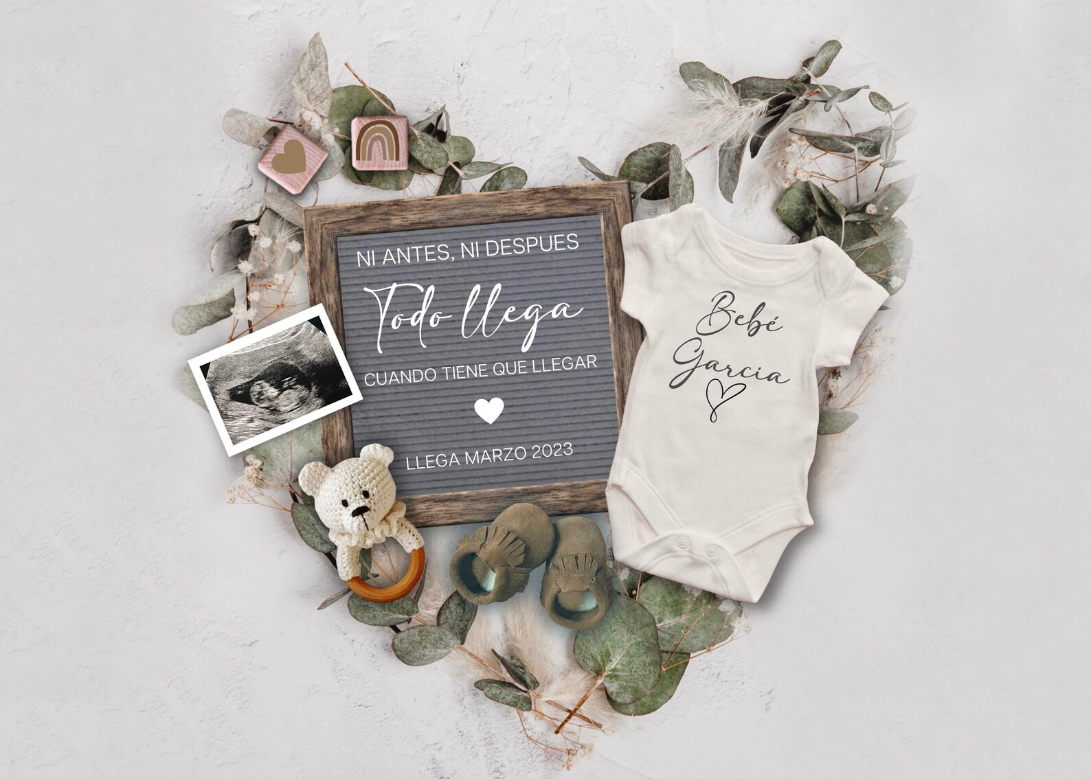 Pregnancy Announcement SPANISH Baby Reveal Social Media - Etsy